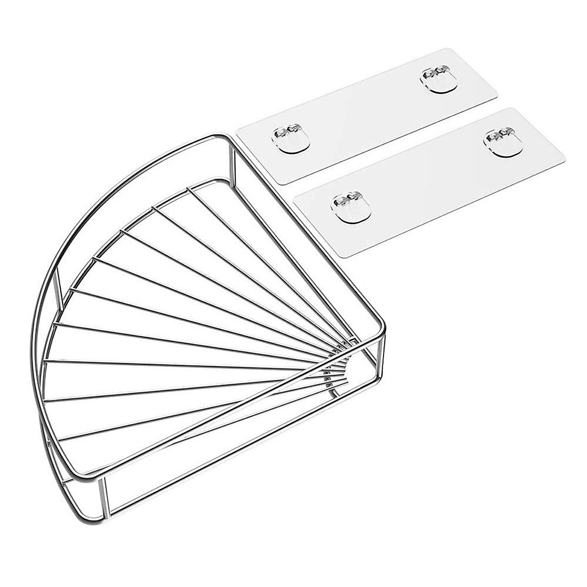 Toxz Stainless Steel Adhesive Corner Bathroom Shelf Storage Wall Shelf Organizer,Shelves for Bathroom/Kitchen,22×22×6.5cm(Ship from US!)