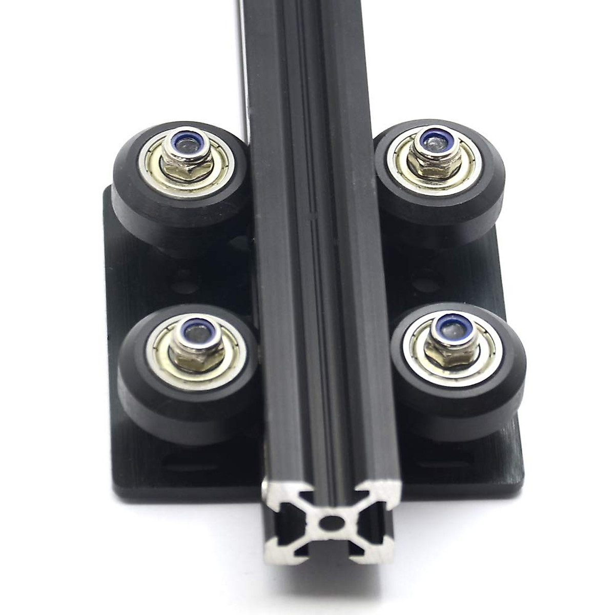 Befenybay Big V-Wheel with Plate for 2020 Aluminum Profile 3D Printer Parts for CNC Kossel Black Wheel