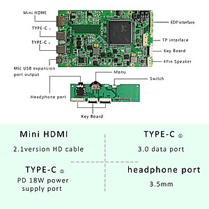 FanyiTek 16" MNG007DA1-1 2560x1600 120HZ 500nit eDP IPS LCD Screen Monitor and Type C HD-MI HDR Controller Board