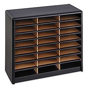 Safco 7111Bl Steel/Fiberboard Literature Sorter 24 Sections 32 1/4 X 13 1/2 X 25 3/4 Black