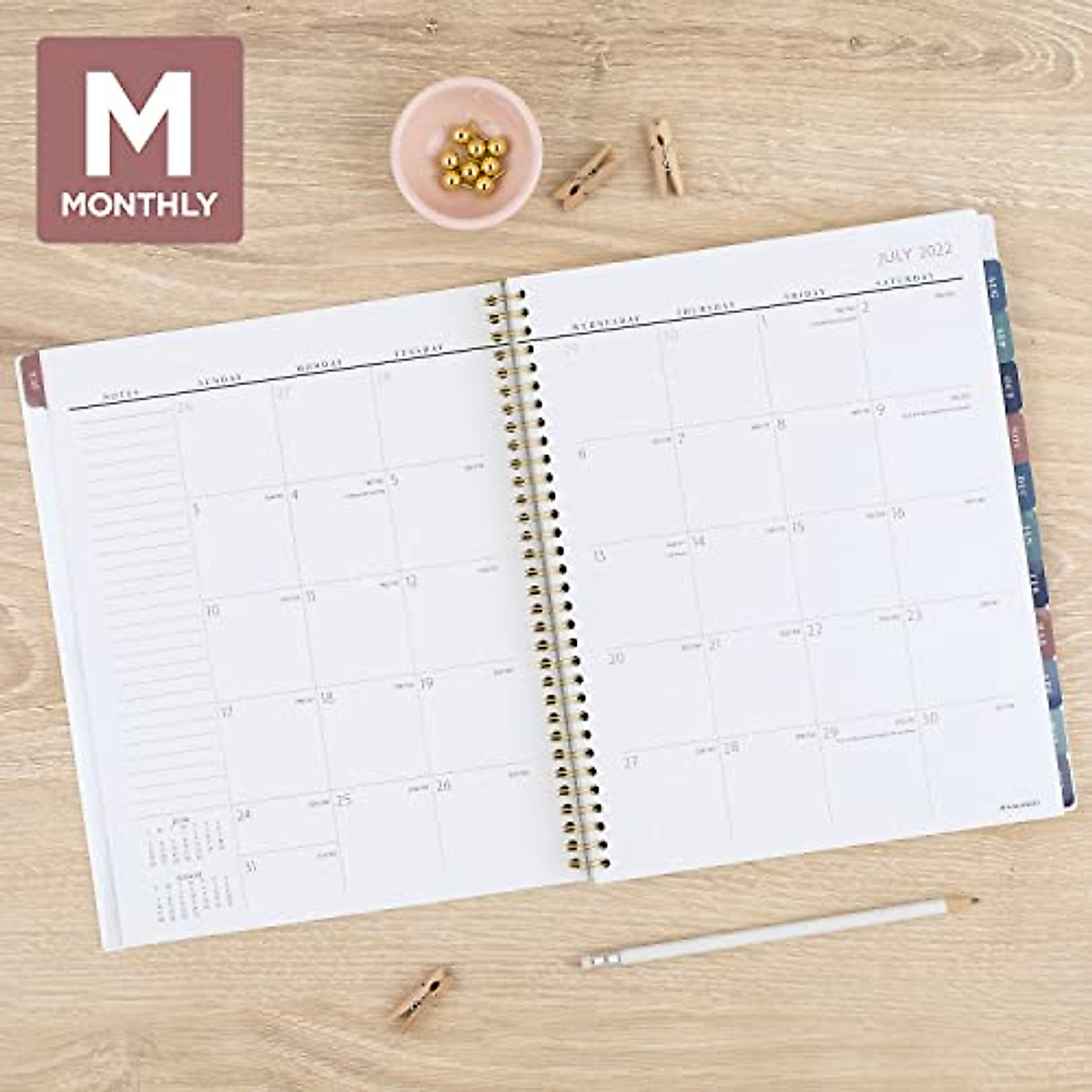 AT-A-GLANCE 2022-2023 Planner, Weekly & Monthly Academic, 8-1/2" x 11", Large, Badge Floral (1613F-905A)