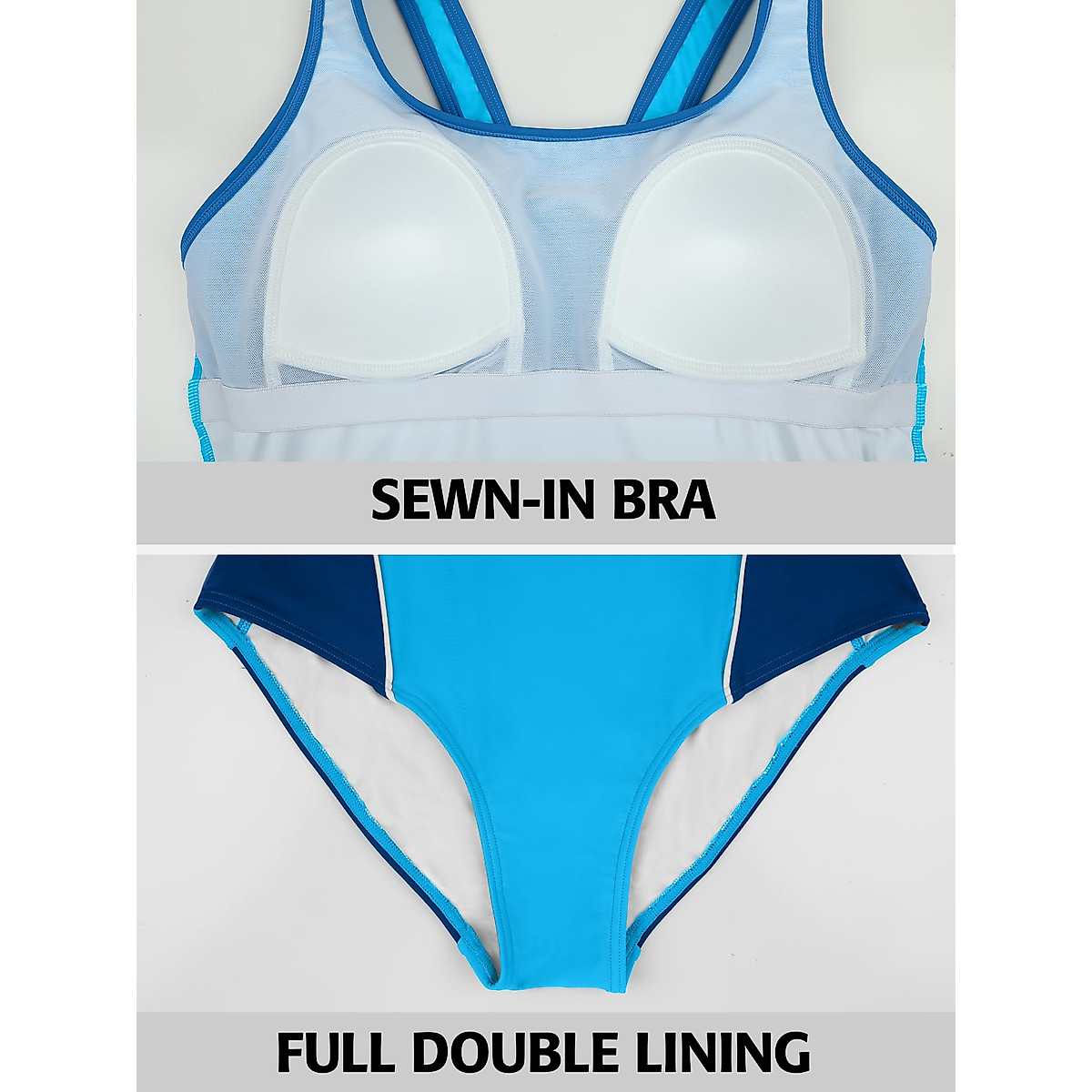 ATTRACO Slimming Bathing Suits for Women One Piece Sporty Swimsuits Exercise Training Swimwear