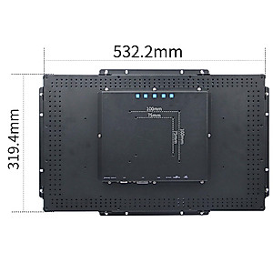 Senisway 21.5 Inch 10 Points Industrial Capacitive Touch Monitor， IP65 Waterproof 1920x1080 @ 60Hz TFT LCD IK08 Open Frame Design Touch Screen Suitable for kiosks