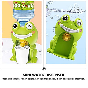 Amosfun Desktop Water Dispenser Cooler Mini Bottom Load for Bedroom- Kids Mini Water Dispenser Frog Animal Style Water Machine- Children Mini Water Dispenser Drink Water Machine Toy for Home (Green)