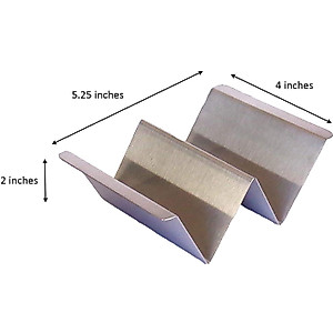 6 Pack Restaurant Taco Holders - Taco Holders -With Free Recipe Ideas - Taco Stand - Taco Rack - Stainless Steel Taco Holder (6 Pack with handles)