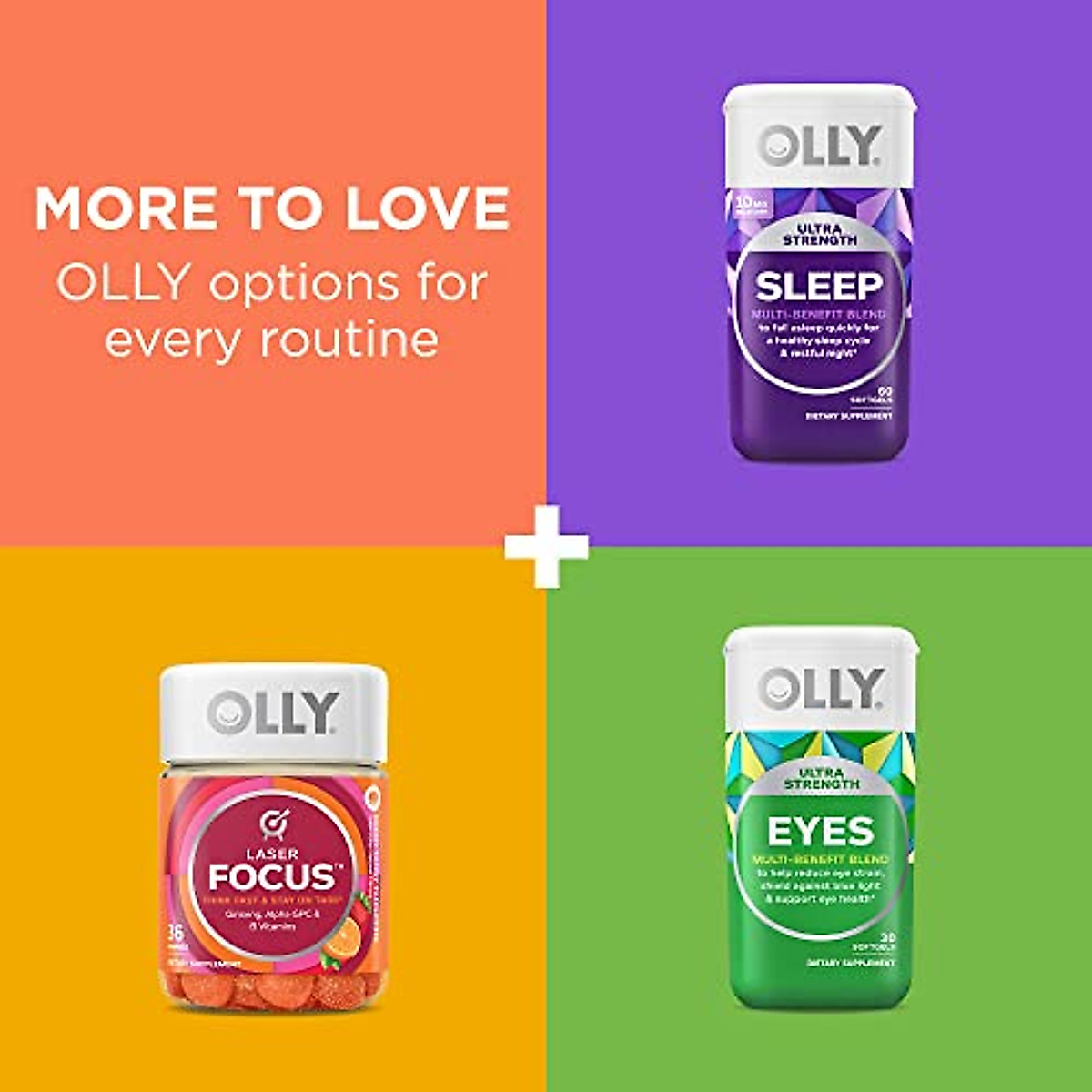 OLLY Ultra Strength Brain Softgels, Nootropic, Supports Healthy Brain Function, Memory, Focus and Concentration, Omega-3s, Vitamins B6 and B12, 30 Day Supply - 60 Count