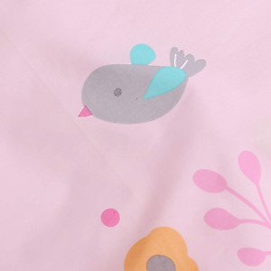 Sweet baba Luxury 4 Piece Elephant Crib Bedding Set,Pink Crib Set for Baby Girls(Brids/Flowers),Microfiber Printed Nursery Bedding Set with Comforter/Skirt/Crib Sheet/Blanket