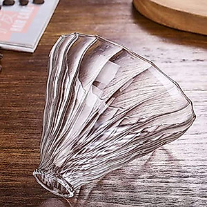 Glass Coffee Dripper, V60 Pour Over Coffee Dripper With Bamboo Wood Base, Slow Brewing Accessories for Home Cafe Restaurants, 1-4 Cups