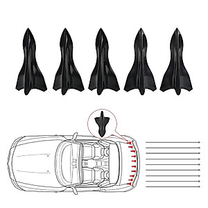 cueclue 10 PCS Car Shark Fin Auto Antenna Kit, Rear Bumper Canards Splitter, Auto Universal Stick-on Spoiler Roof Air Vortex Decorative Aerial (Black #101)