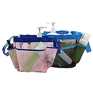 SPINFOX 2 Pack Mesh Shower Caddy, Quick Dry Shower Tote Bag Hanging Toiletry with 2 Handles for Shampoo, Conditioner, Soap and Other Bathroom Accessories