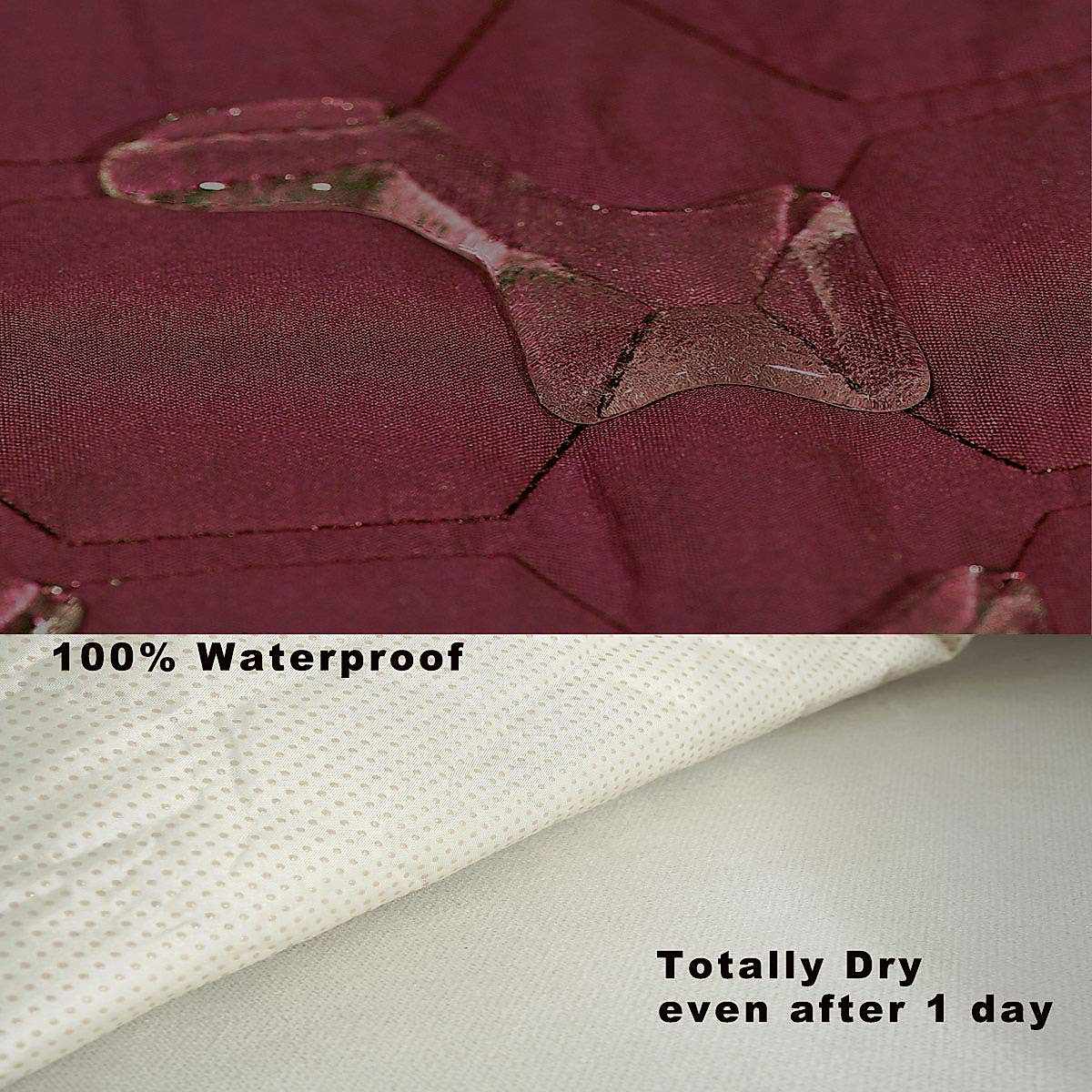 RBSC Home 30 Inch Recliner Cover - Burdungy 100% Waterproof Anti-Slip Large Recliner Slipcovers for Pets, Dogs, Cats and Kids, Washable Protector (30" Burgundy)