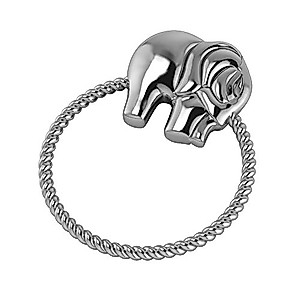Krysaliis Sterling Rope Ring Elephant Rattle by Silver