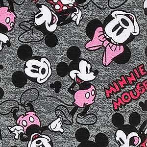 Disney Minnie Mouse Little Girls Crossover Fleece Hoodie and Leggings Outfit Set Pink Glitter 7-8