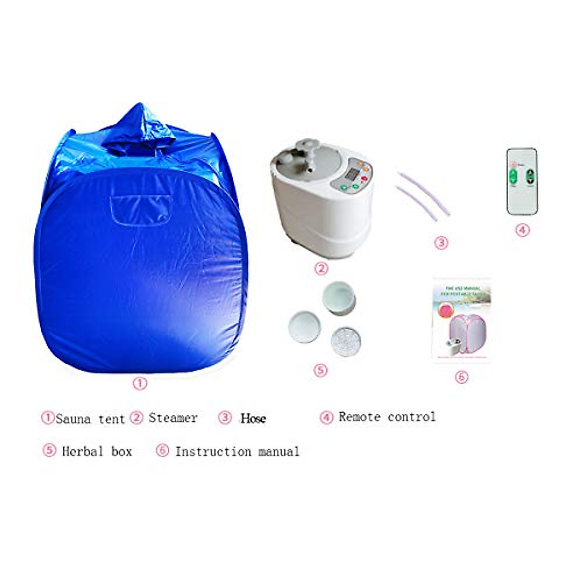 ZONEMEL Portable Steam Sauna for Home, Personal Full Body Spa for Relaxation, Spa Tent with Hood, 2L 900W Steam Generator with Remote Control-(Blue, L 33.5”x W 32.3”x H 41.7”)