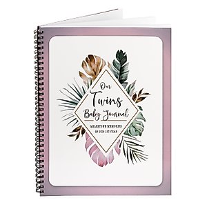 NovaaLife Twins Journal of our "1st Year" - Twins Journal for Parents - Sweet Pregnancy questions & First 12 Months of Babys Milestones - Pregnancy Book Essentials - Twins baby gifts - Twins baby