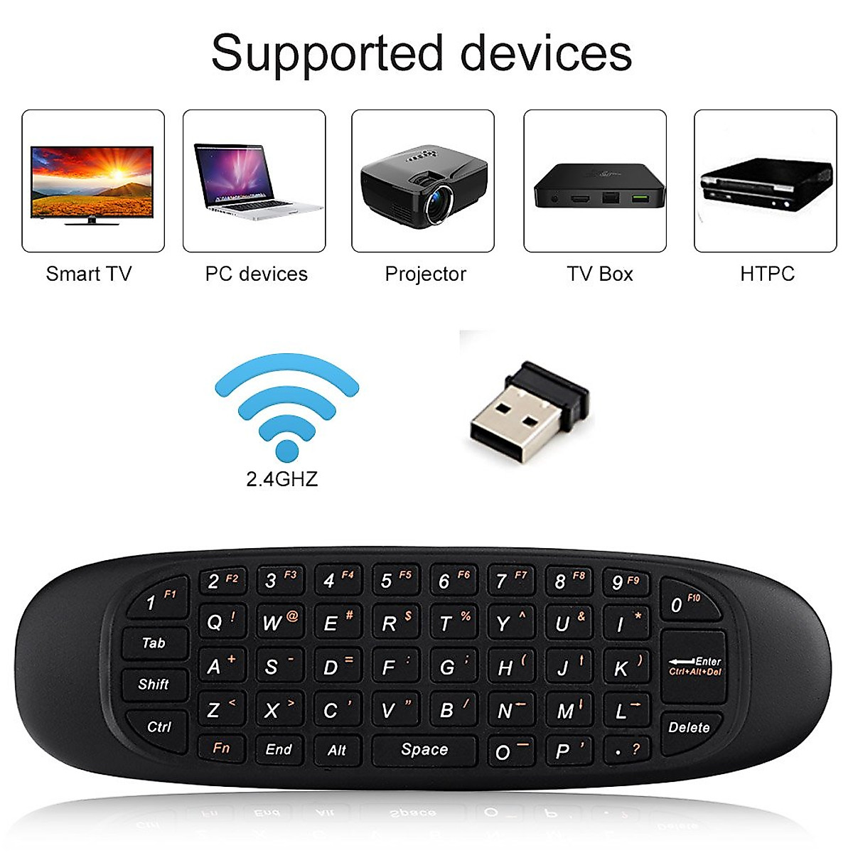 BIFANS Smart Remote Replacement, Fly Air Mouse Multifunctional Remote with Keyboard, Mini Wireless Keyboard & Remote Control for KODI Android Box HTPC IPTV PC Pad Xbox 360 (G64)