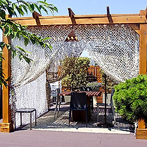 Queenbox 13x16.4ft White Camouflage Net, Oxford Hunting Blinds Sunshade Mesh Military Hide Sunscreen Shelter for Home Wall, Party, Camping, Outdoor