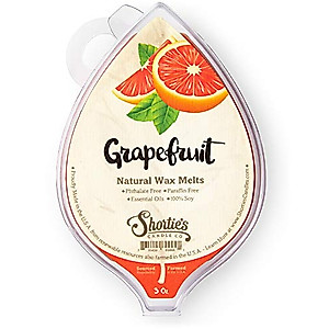 Shortie's Candle Company Grapefruit Natural Soy Wax Melts - Formula 117-1 Highly Scented 3 Oz. Bar - Made with 100% Soy and Essential Fragrance Oils - Phthalate & Paraffin Free, Vegan, Non-Toxic