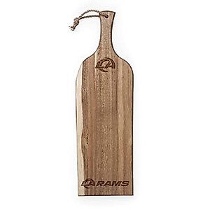 PICNIC TIME NFL Los Angeles Rams Artisan 24" Acacia Charcuterie Board with Raw Wood Edge - Cheese Board - Serving Platter