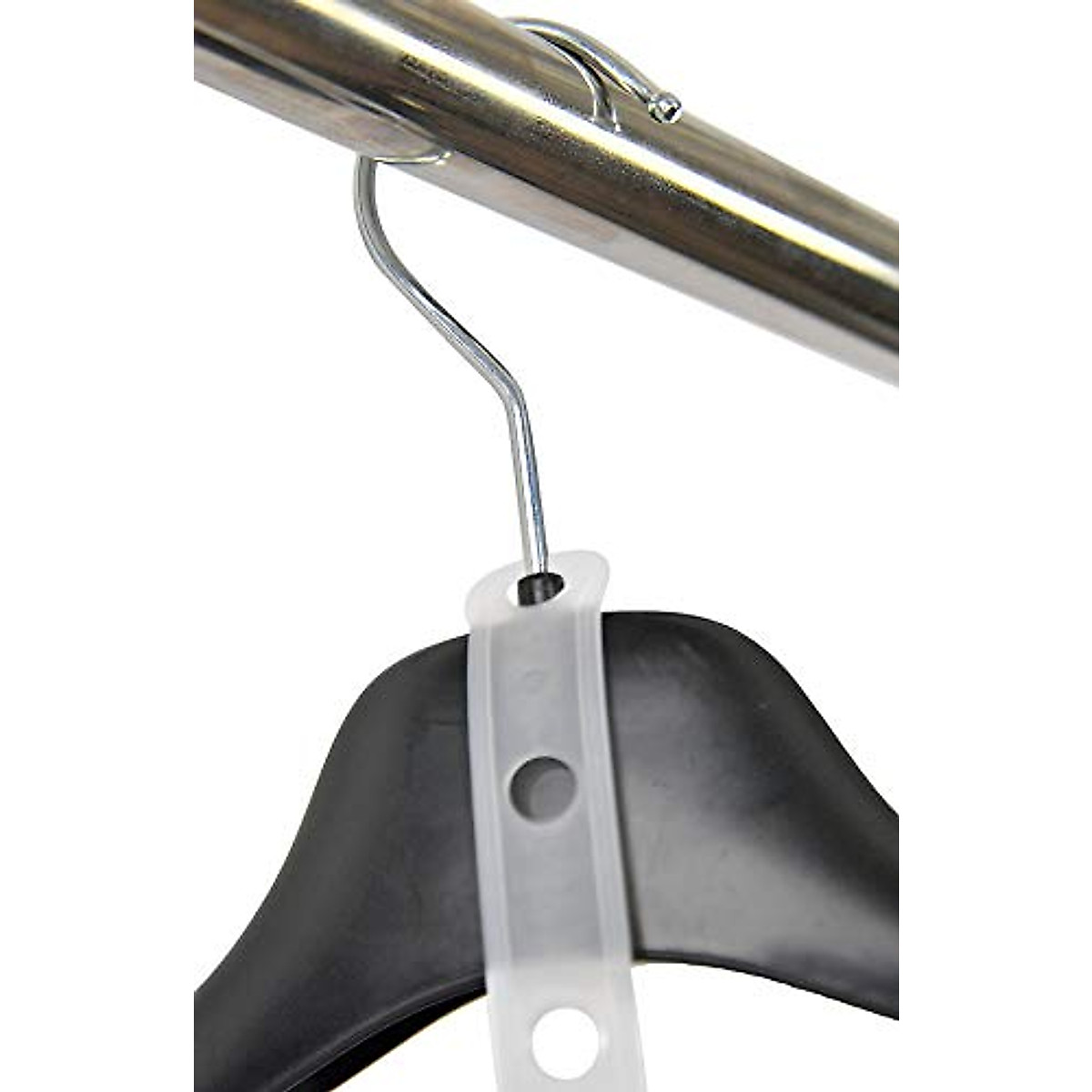 Home-X Set of 10 Hanger Connector Strips with Holes for Clothes Hanger Organization, Plastic Closet Organizers and Storage Solutions, Pack of 10 Strips, 18" L x ¾” W, Opaque