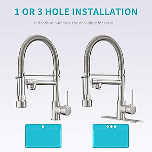 Fapully Pull Down Kitchen Faucet with Lock Sprayer,Single Handle Spring Stainless Steel Kitchen Sink Faucet Brushed Nickel