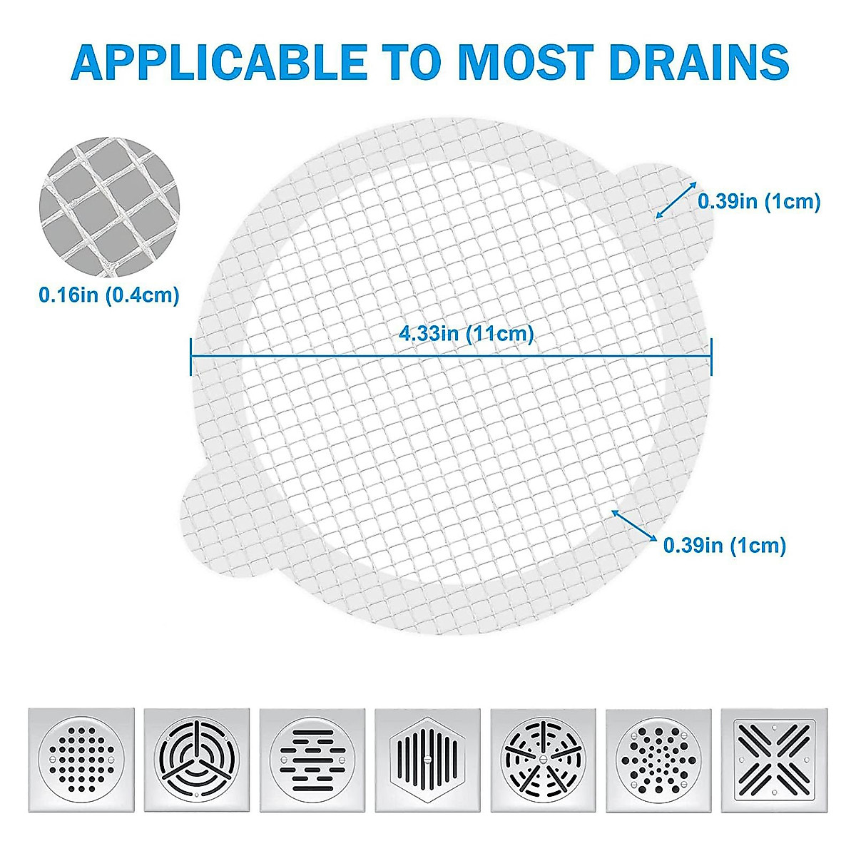 10pcs Disposables Hair Catcher For Bathtub Shower Drain Cover For Kitchen Bathroom Accessories Hair Stopper Sticker