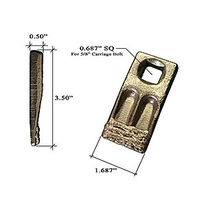 2 - Square Hole Replacement Hardfaced Auger Teeth w/Hardware - BC58F-HF-I