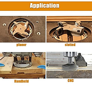 CNC Spoilboard Surfacing Router Bit, 1/2" Shank 3" Cutting Diameter, Carbide Insert Slab Flattening Router Bit Planing Bit Wood Planer Bit Woodworking Tools Comes With 10PCS Blades