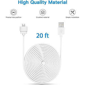 VOMENC 20ft/6m Charger Cable for Blink Mini, Power Extension USB Cable Compatible with Blink Mini Indoor Plug-in Camera Extension Cable(Blink Mini Camera is not Include)