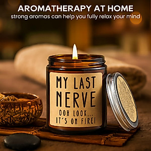 Christmas Gifts for Women, Birthday Gifts for Women, Gift Ideas for Women, Friendship Gifts for Best Friends, Lavender Scented Candles Gifts for Women, Her, Mom, BFF, Sister, My Last Nerve Candle