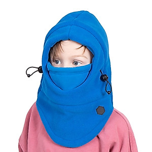 Tough Headwear Kids Winter Hat with Mask - Ski Mask for Kids - Ninja Kids Balaclava & Winter Face Mask for Kids w/Hood - Toddler Balaclava Blue