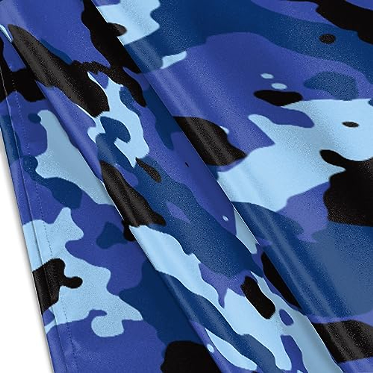 Blue Abstract Camouflage Camo Satin Pillow Cases Silk Satin Pillowcase for Hair and Skin Standard Set of 2 Super Soft Silk Pillowcase with Envelope Closure (20x26 in)