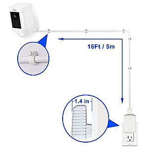 KAROTTO 16Ft Charging Cable with Adapter for Ring Camera,Ring Power Cord for Ring Stick Up Cam Battery,Ring Spotlight Cam Battery
