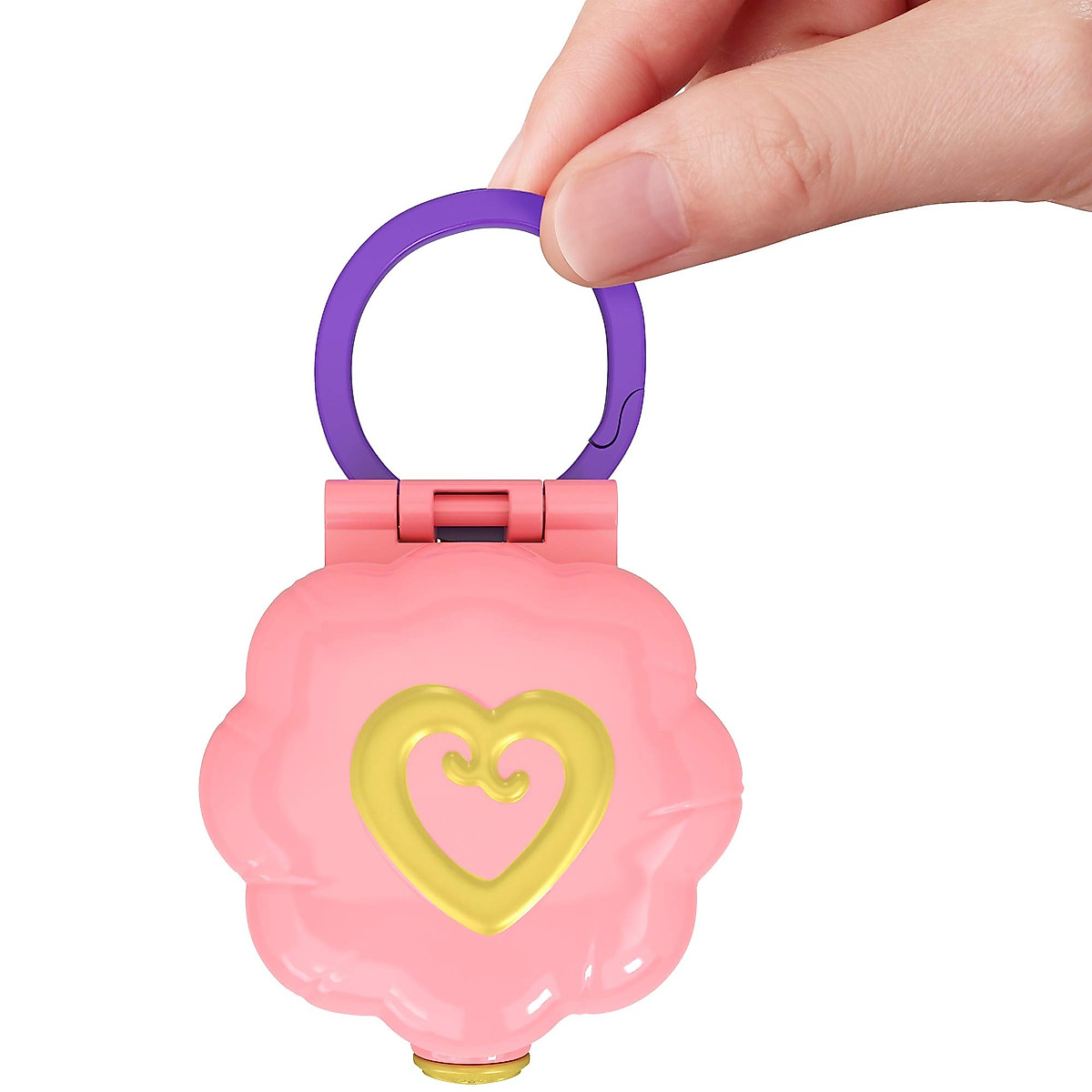 Polly Pocket Tiny Pocket Places Purrfect Playhouse Compact with 2 Reveals, Accessories, Micro Shani Doll, Captain Cobblywobbles Pet & Sticker Sheet