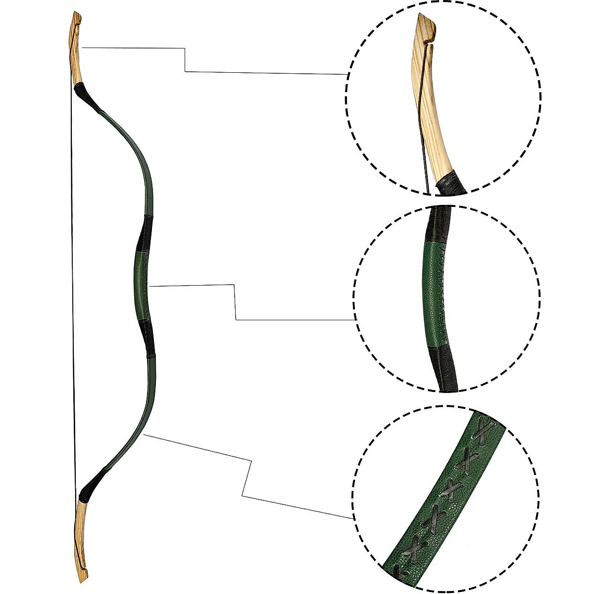 AF Archery Turkish Recurve Bow, 53" Traditional Horse Bow, Mounted Archery and Precision Shooting,Suitable for Entry Into Adults Youth Beginners Enthusiasts and Hunting, 35lbs