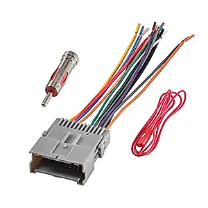 RED WOLF Car Radio Stereo Wiring Harness W/Antenna Adapter Connector Plug Replacement for GM Chevy GMC Suburban Buick Cadillac 2002-2008 Early Model