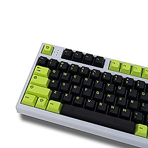 mintcaps Doubleshot Keycaps Green Black Keycaps 121 Keys Cherry Profile Custom Keycaps Set for Cherry MX Gateron Switches Mechanical Keyboards