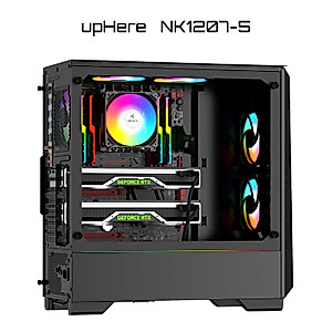 upHere 120mm Black ARGB Computer Case Fans 5-Pack,High Performance Cooling 4pin PWM CPU Fan Low Noise Hydraulic Bearing Long Life Up to 40,000 Hours,Compatible with Desktop,NK1207-5