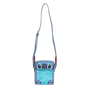 Danielle Nicole x Disney Lilo & Stitch Face Crossbody, Blue, One Size