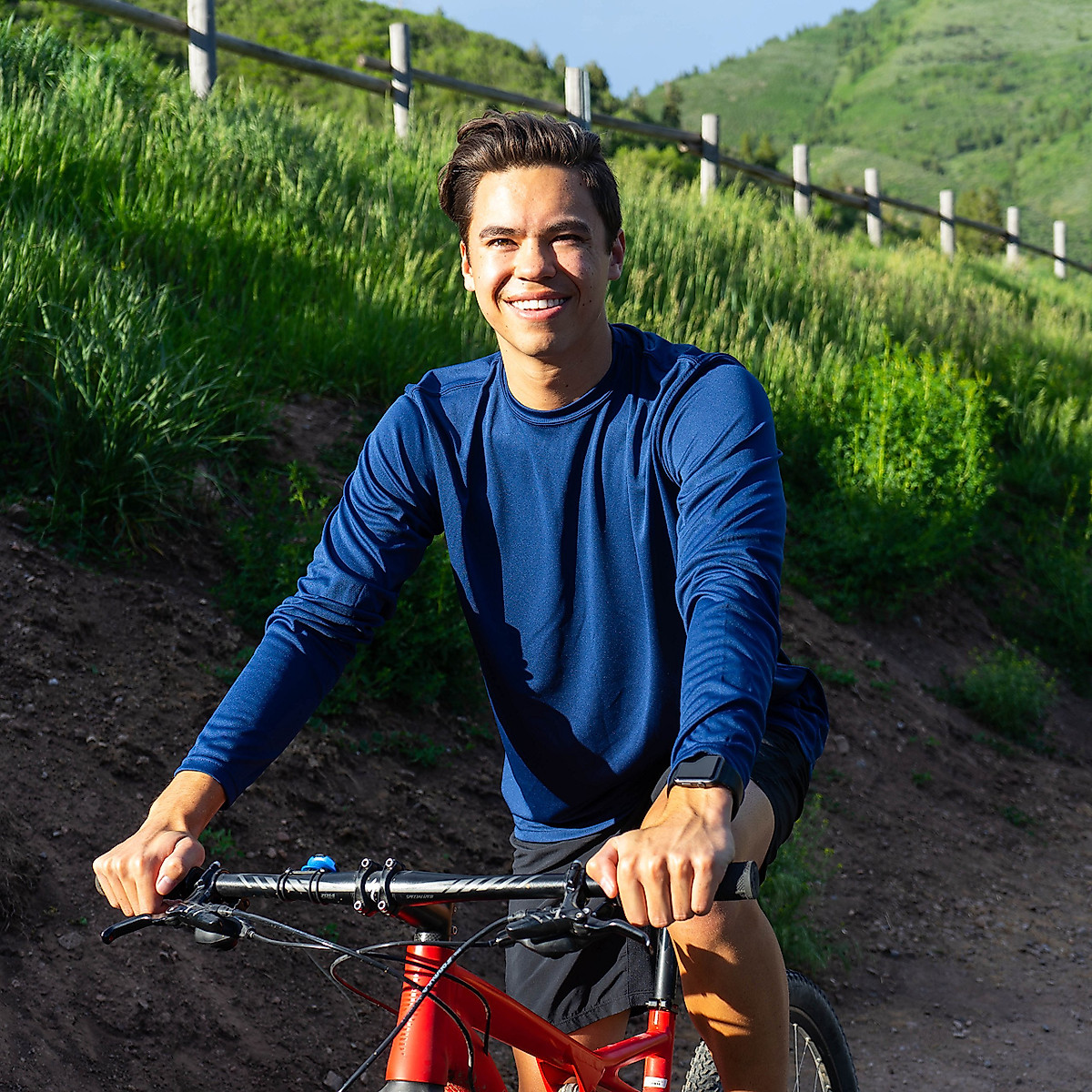 Vapor Apparel Men's Outdoor UPF 50+ Long Sleeve T-Shirt, UV Sun Protection for Fishing, Running, Hiking, XL, Navy