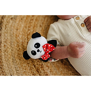 Baby Rattle in High-Contrast Black, White, Red - 5" Tall - Baby Rattle with Cute Panda Face - Perfect Size for Small Hands - Teach Baby to Grasp and Shake by Genius Baby Toys