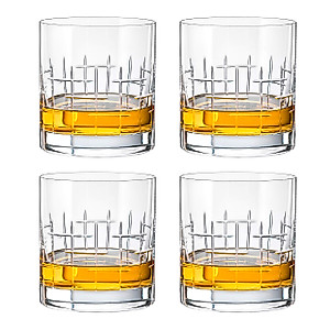 Barski Glass Tumbler - Old Fashioned - Whiskey Glasses - Classic Lowball - Set of 4 Tumblers - Rocks Glass - Bourbon - Scotch - Whisky - Cocktails - Cognac - 12 Oz. - Made in Europe