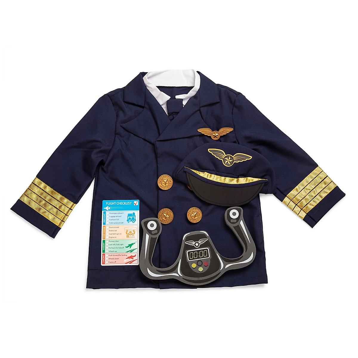 Melissa & Doug Pilot Role Costume Set (FFP) ,Blue