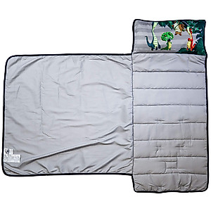 Jay Franco Gigantosaurus Giganto Stacked Nap Mat - Built-in Pillow and Blanket Featuring Dinosaur Rocky, Bill, Tiny, & Mazu - Kids'/Toddler/Children's Bedding