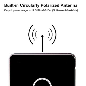 Desktop Reader UHF RFID, Fast Response Speed Sensitive Reading Distance Up to 50Cm, Circular LED Indicator, Built in Buzzer, 2Dbi Circular Polarization Antenna 12.5Dbm to 26Dbm