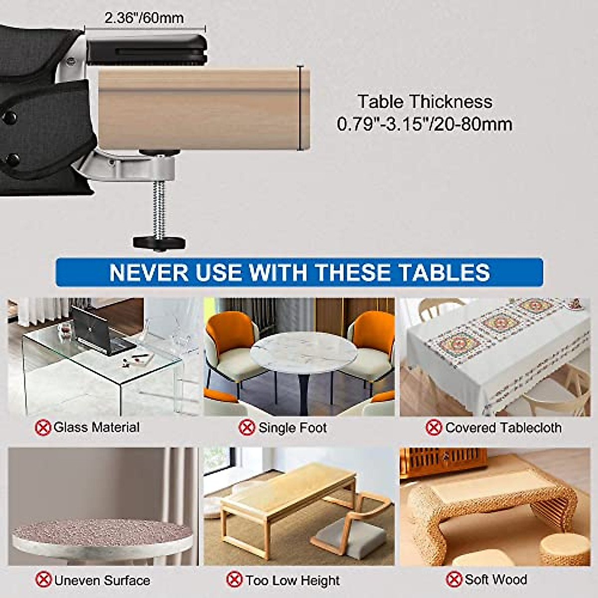 Hook On High Chair, Jozzve Baby High Chair, Portable High Chair for Travel, Foldable Fast Table Chair with Storage Bag, Baby Feeding Seat Clip On High Chair for Home and Travel (Black)