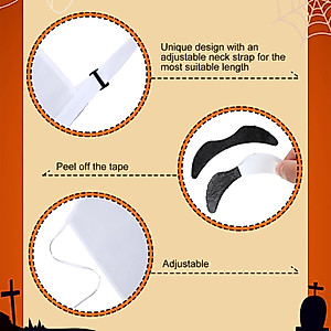 Mepase 6 Pcs Black Mustache Set Kitchen Cooking Slotted Spatula Black Ink Pens Bib Aprons with Pocket for Halloween Cosplay Costume