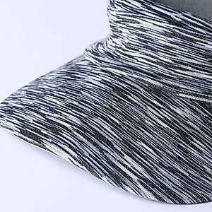 P.D.Creek Ultralight Sun Visor Hat Stretchy Non-Slip Sweatband, Elastic Sun Cap for Outdoor Sports, Running Black&grey One Size