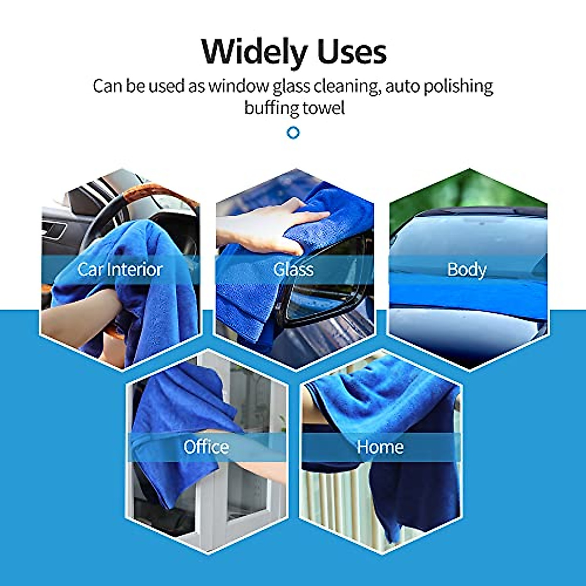 3/5/10 Pack Large Car Drying Towels, 24” x 60” Microfiber Car Wash Towels, Ultra Absorbent Microfiber Car Towels, Lint and Scratch Free Microfiber Towels, Thick Towers for Car, Truck, SUV (5 Pack)