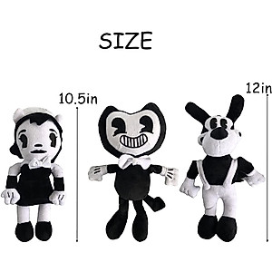 Msfdcdr Bendy Plush Toys Doll Cute Game Horror Bendy Plush Soft Stuffed Animals Toys for Kids Children with 11.8"